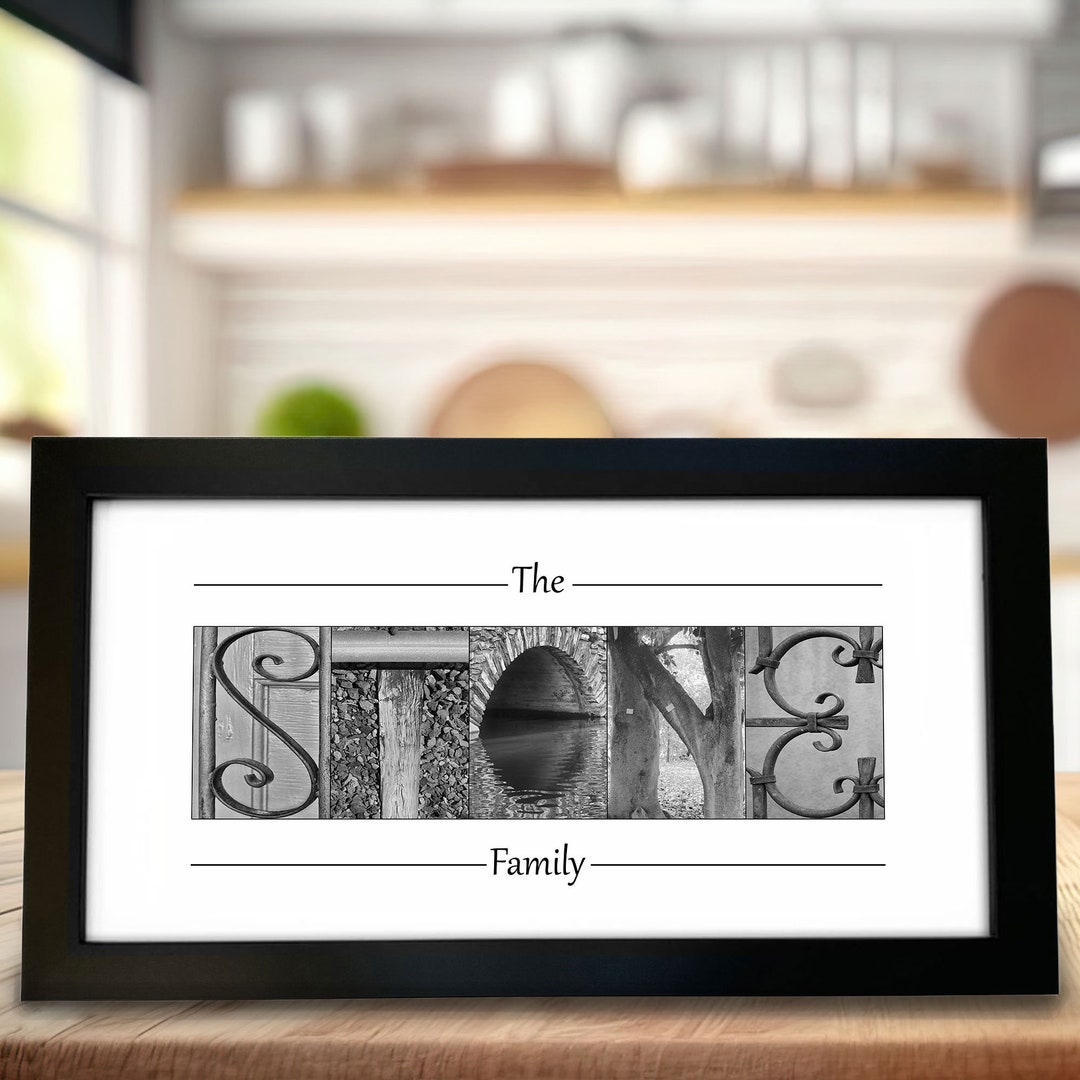 Custom Family Last Name Plaque, Housewarming Family Gift, Framed ...