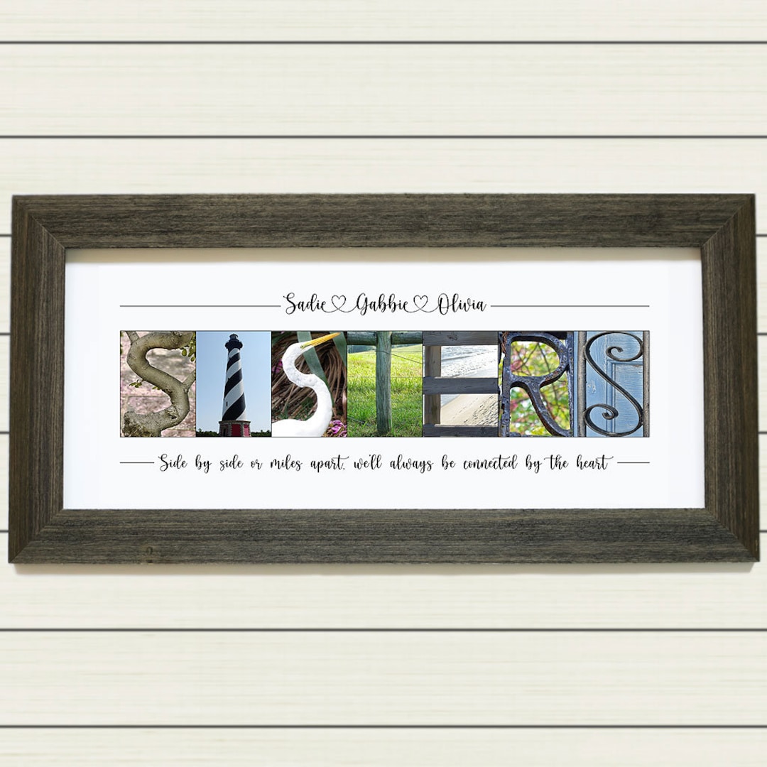 Personalized Sisters Alphabet Letter Art Print: Custom Sister Gifts - Etsy