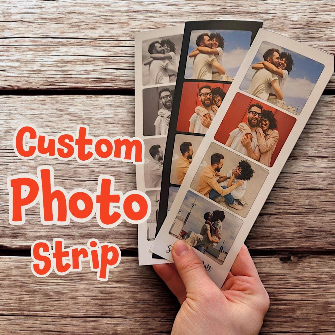 Photobooth Style Photo Strip Prints, Set of 3 Custom Photo Strip, Gift ...