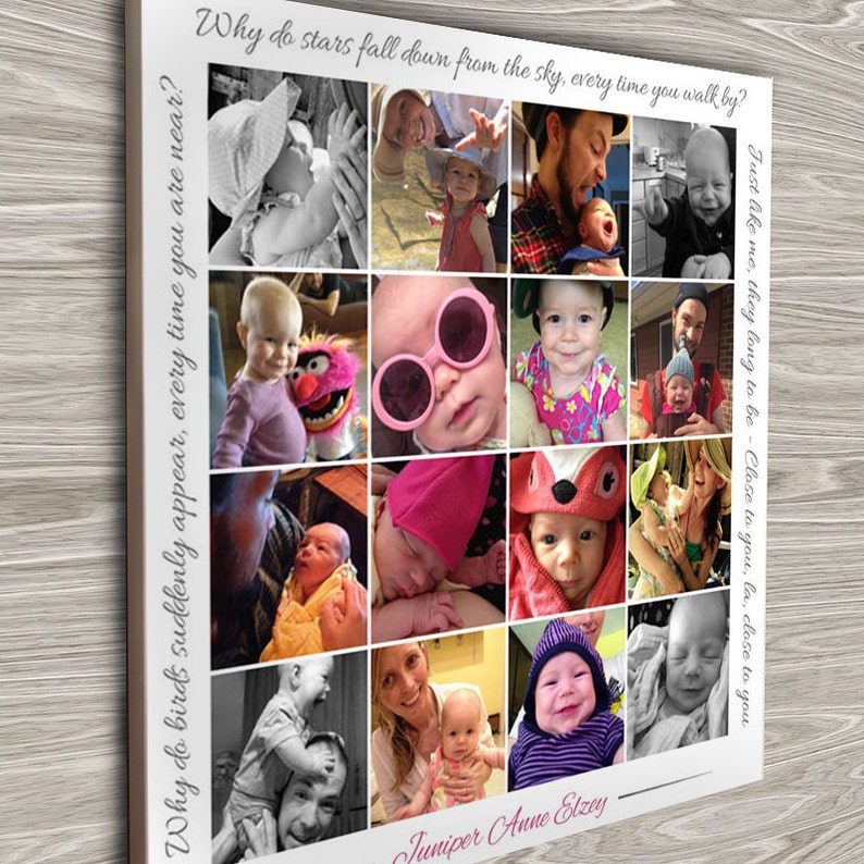 Personalized Photo Collage Canvas Engagement Gift Wedding - Etsy