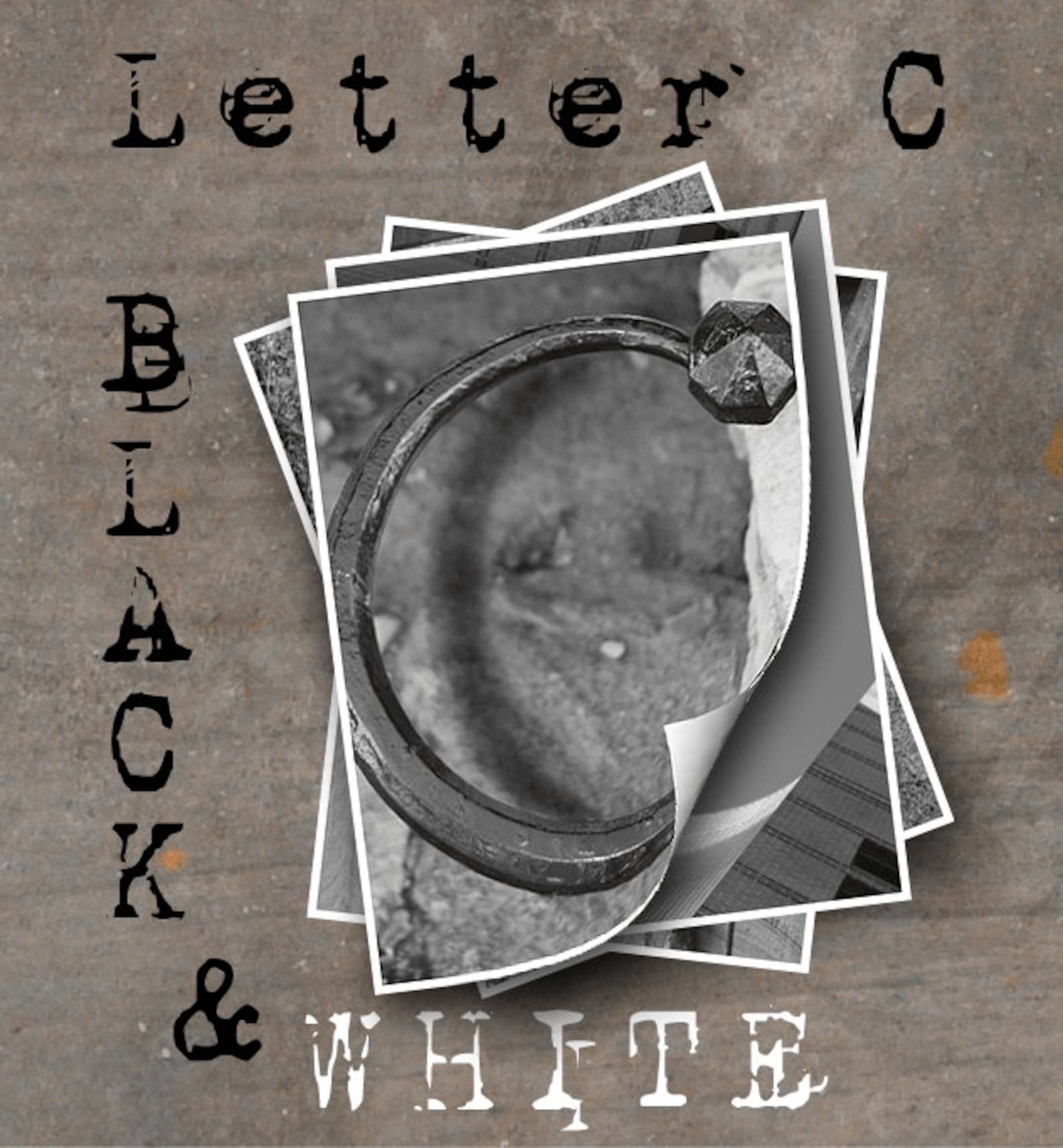 Alphabet Photography Prints Letter C Choices Black and White - Etsy