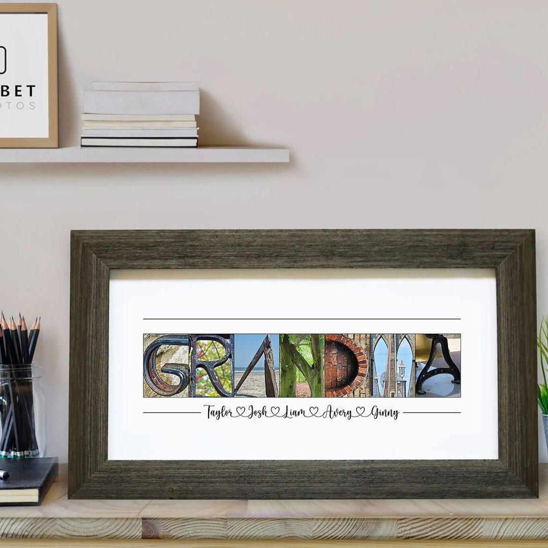 Personalized Grandma Alphabet Photo Letter Art, Grandma Christmas Gifts ...