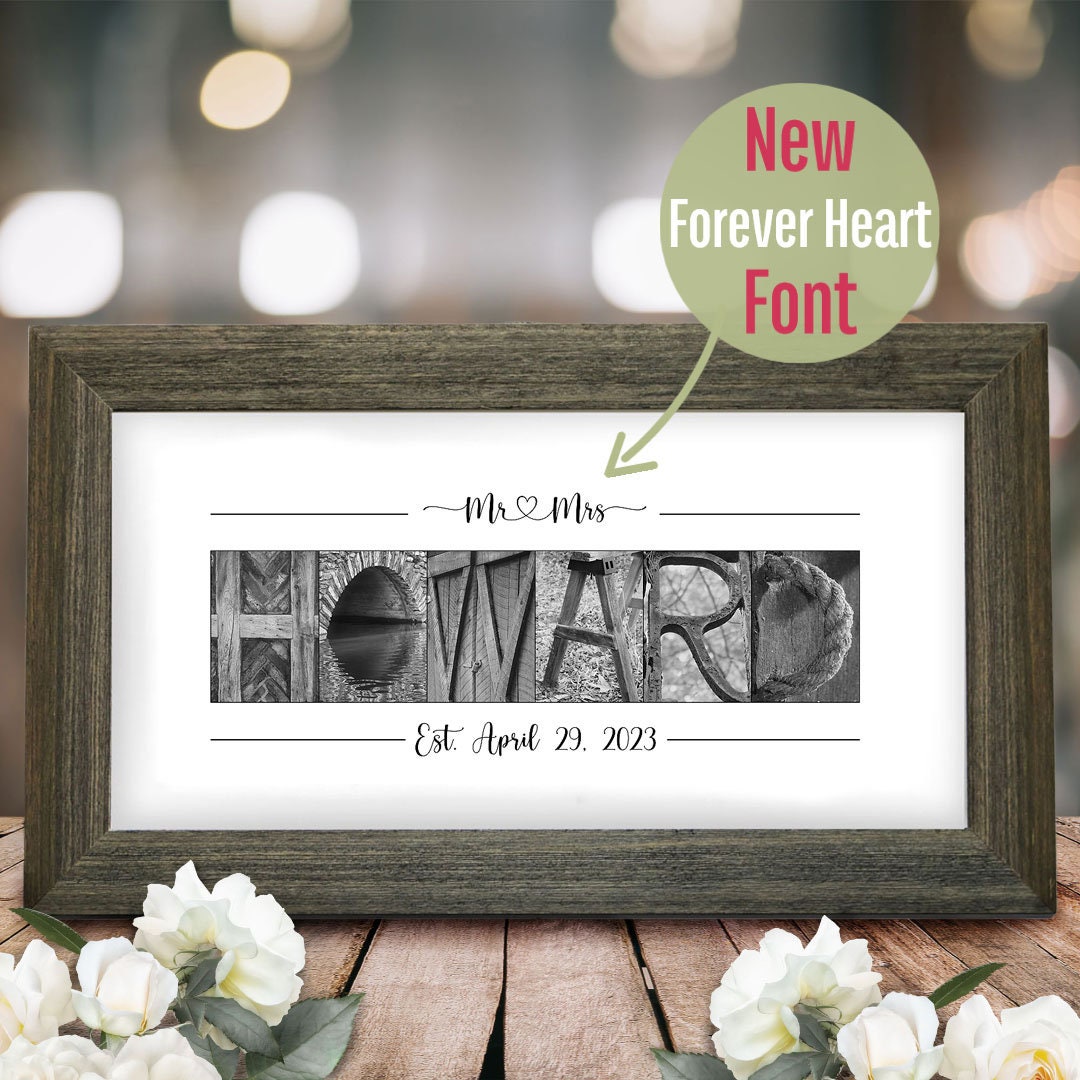 Personalized Mr & Mrs Last Name Photo Art - Newlywed Gift - Etsy
