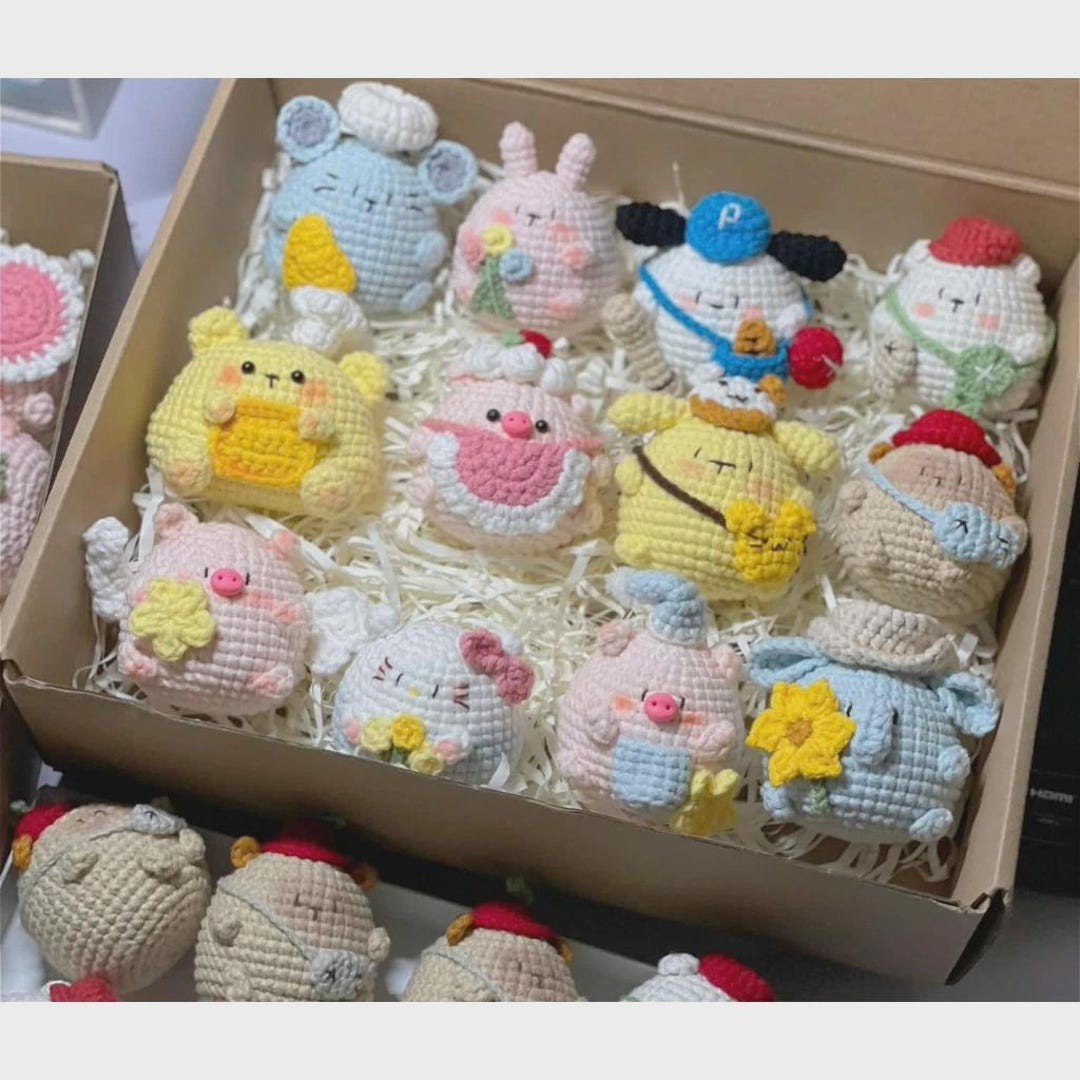 Crochet Adorable Chubby Animal Keychains: Chubby Plush Amigurumi ...