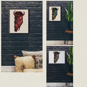 Occult Demon Portrait Printable Set – Gothic Dark Art Wall Decor: Blood ...