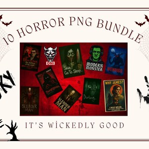 Dark Fantasy Horror PNG Bundle | Gothic Printable Art for Sublimation ...