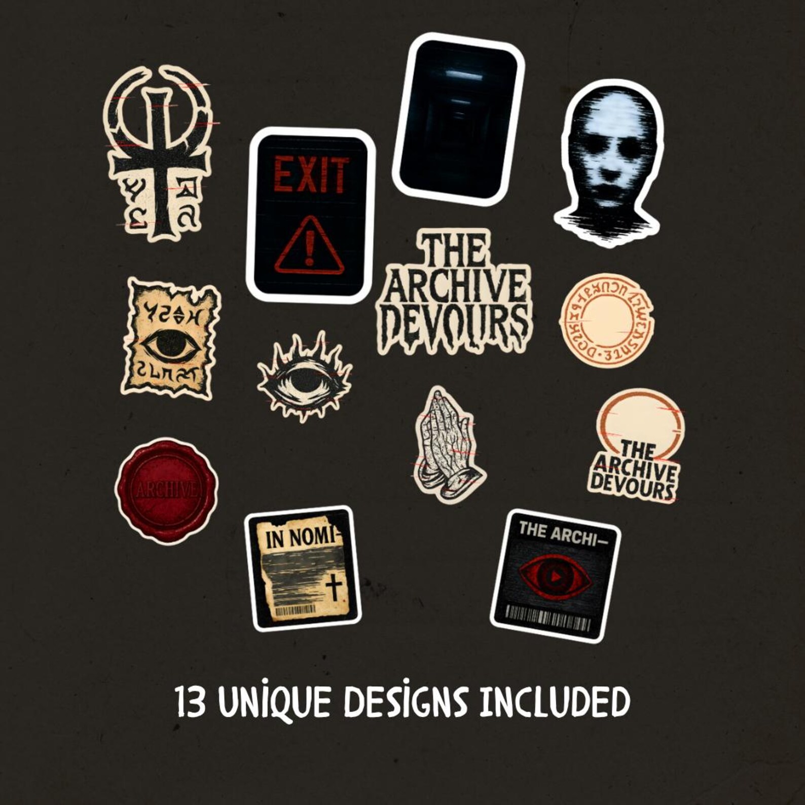 Analog Horror Sticker Pack – 13 Creepy Designs (PNG + PDF) - Etsy