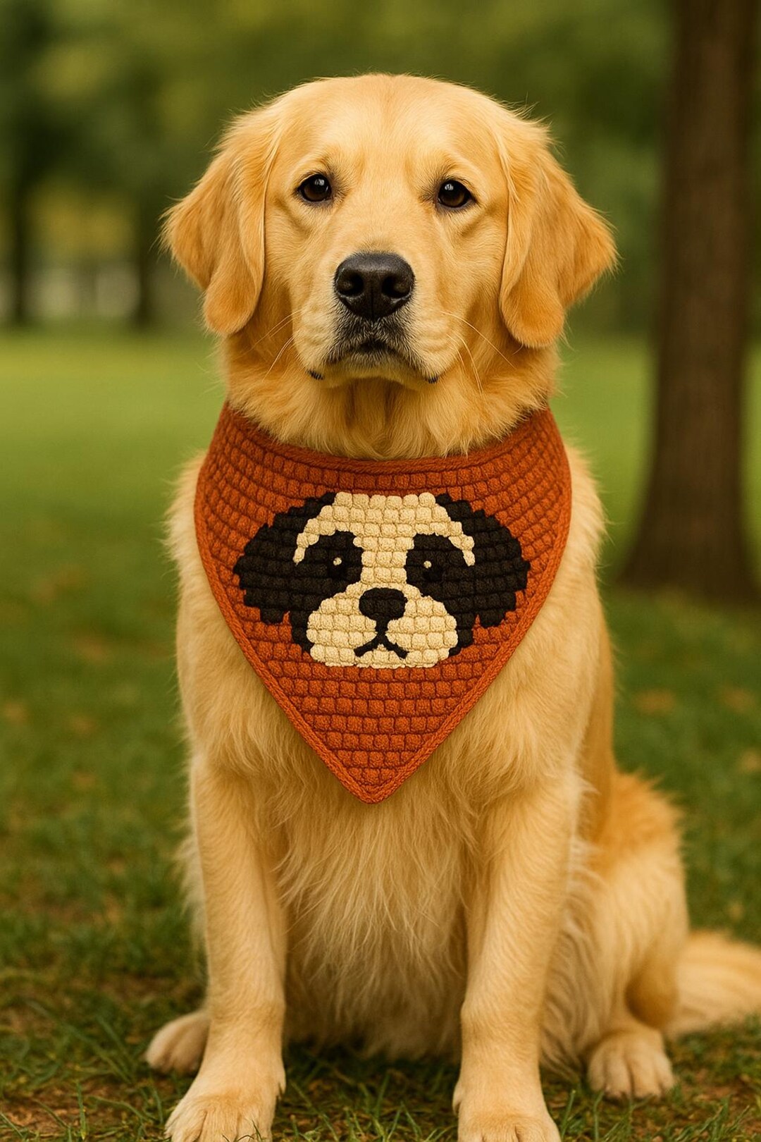 Dog Bandana Crochet Pattern – Jacquard Dog Scarf – PDF Pattern ...