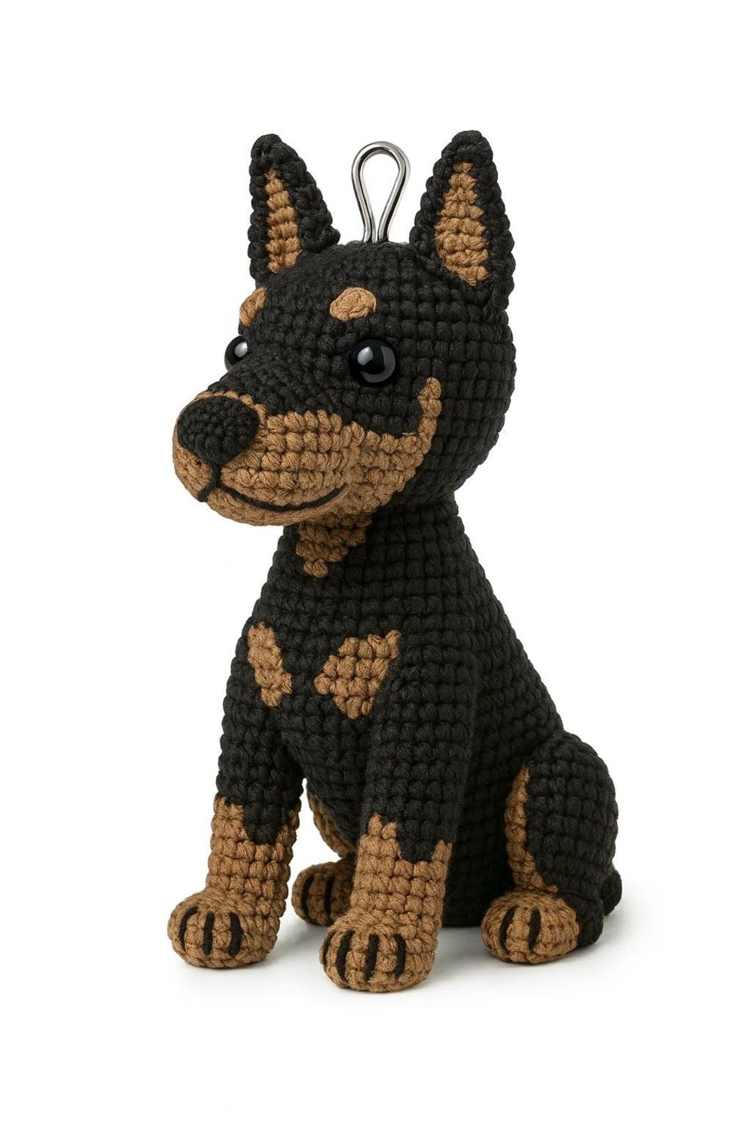 Crochet Amigurumi Doberman Keychain – Crochet Pattern PDF (german ...