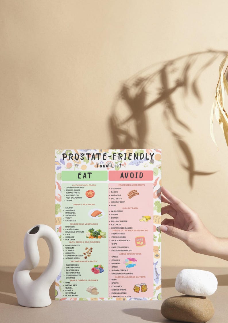 Prostate Health Food Chart | Men's Nutrition Guide (digital Download A4 ...