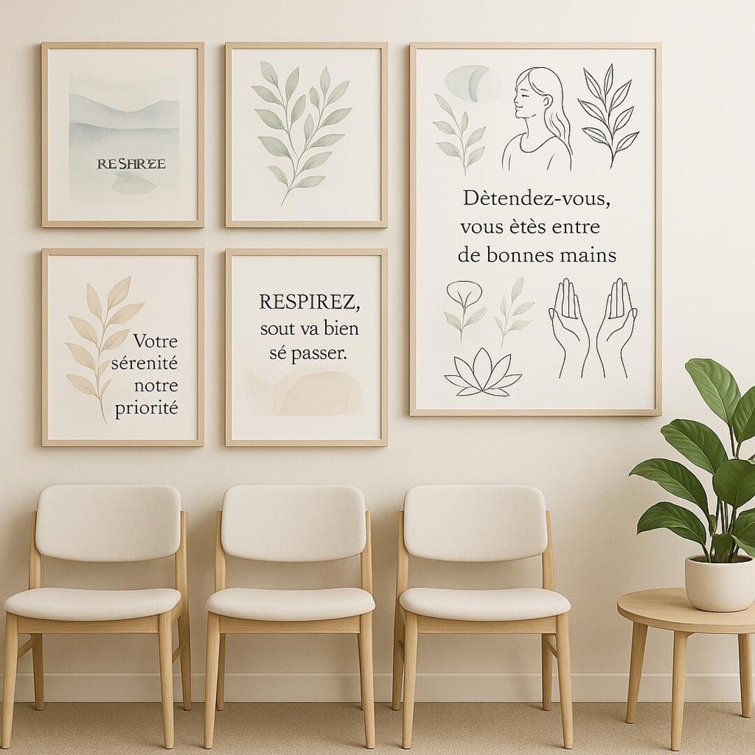 Pack of 7 Zen Posters to Print | Soothing Wall Decoration for Waiting ...