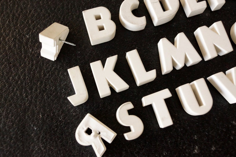 Vintage White Ceramic Push Pins Alphabet Letters A to Z 26 - Etsy
