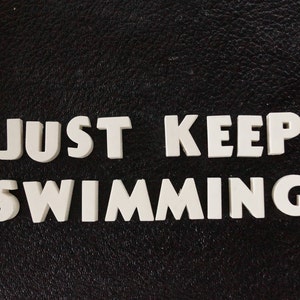 Vintage White Ceramic Push Pins "just KEEP Swimming" - Bulletin Board ...