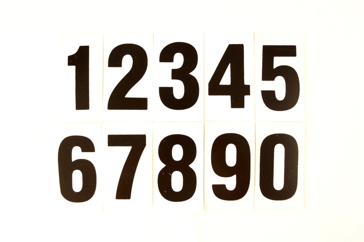 Vintage Double-sided Gas Station Number Signs, Set of 10 in White and ...
