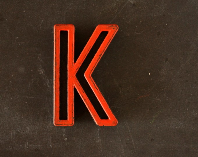 Vintage Industrial Letter k Black With Red and - Etsy