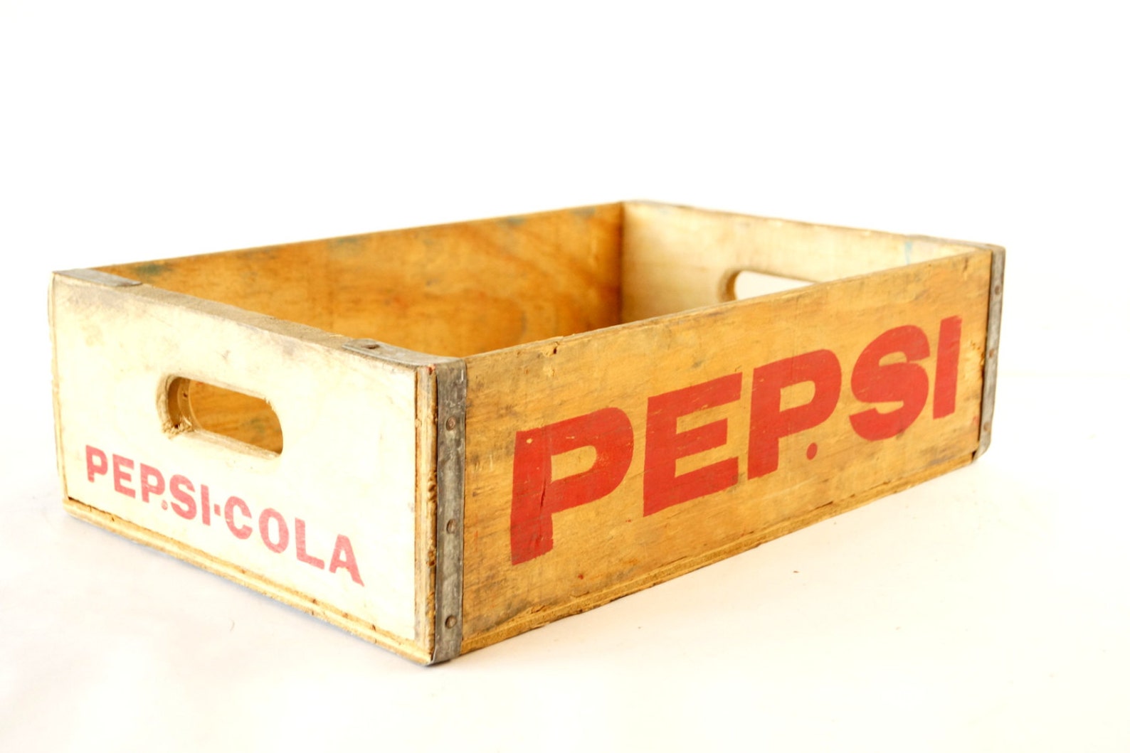 Vintage Pepsi-cola Wooden Beverage Crate #1-81, Pepsi Crate in Red (c ...