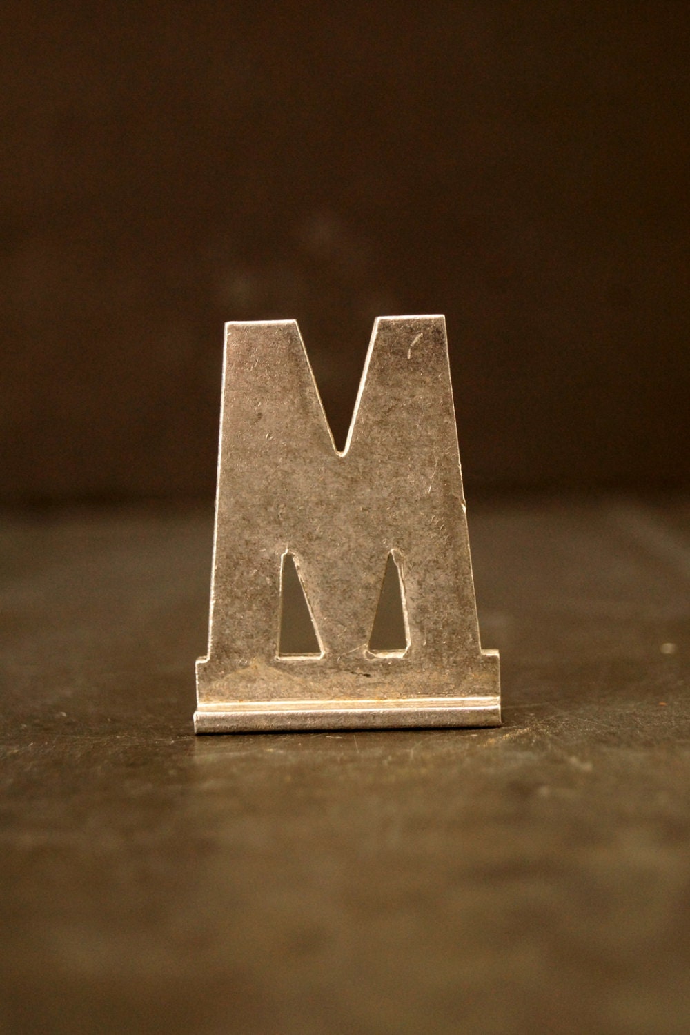 Vintage Metal Sign Letter M with Base 1-13/16 | Etsy