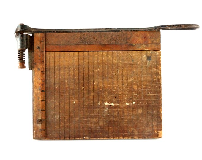 Vintage / Antique Paper Cutter With Large Blade (c.1800s) - Industrial ...