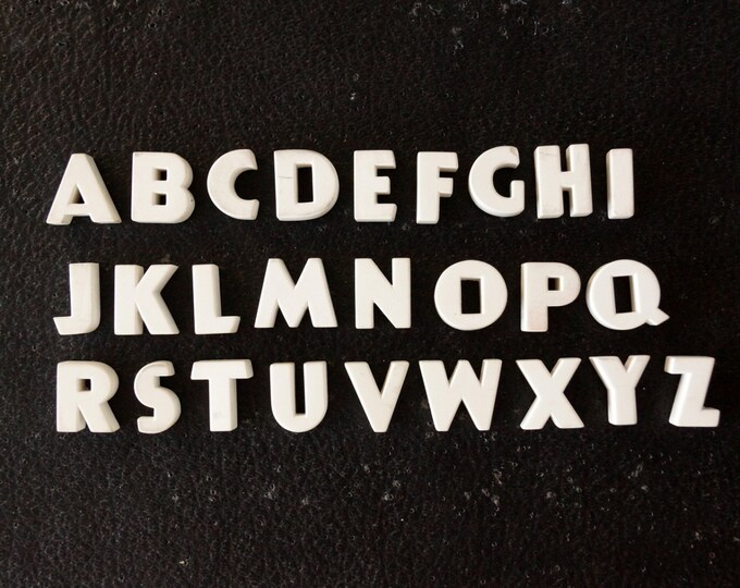 Vintage White Ceramic Push Pins Alphabet Letters A to Z 26 Pins ...