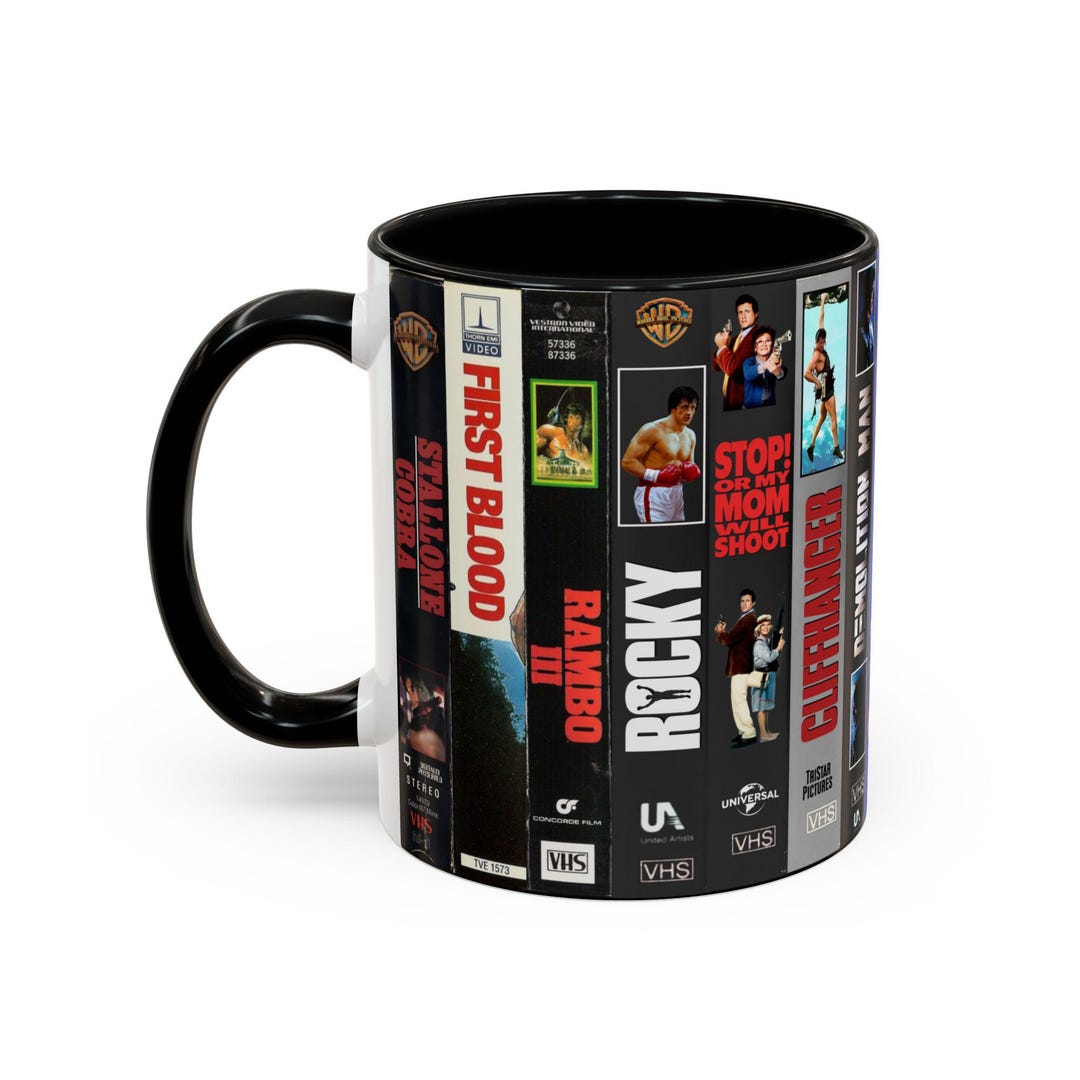 Retro VHS Sylvester Stallone Movies Mug, 11oz, Accent Coffee Mug - Etsy ...