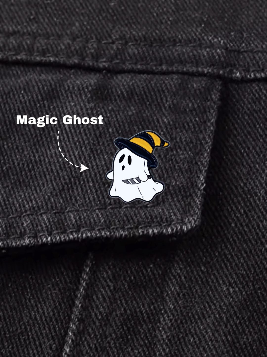Magic Ghost Enamel Pin – Cute Halloween Lapel Pins, Funny Spooky Ghost ...