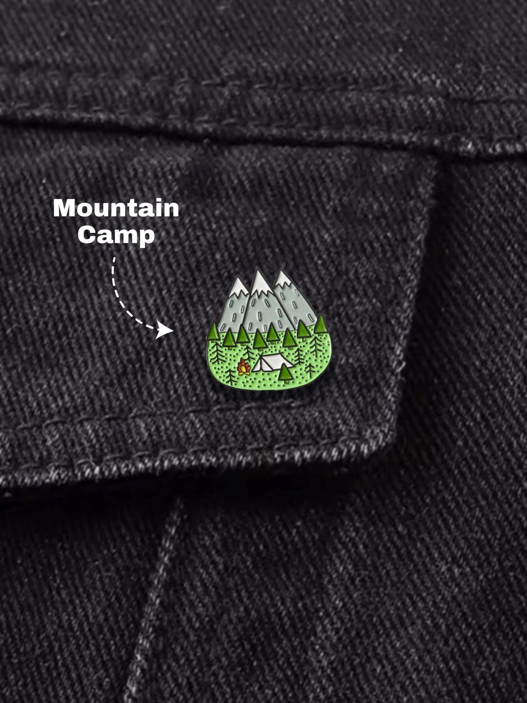 Mountain Camp Enamel Pin – Cute Camping Pins, Funny Outdoor Pins ...