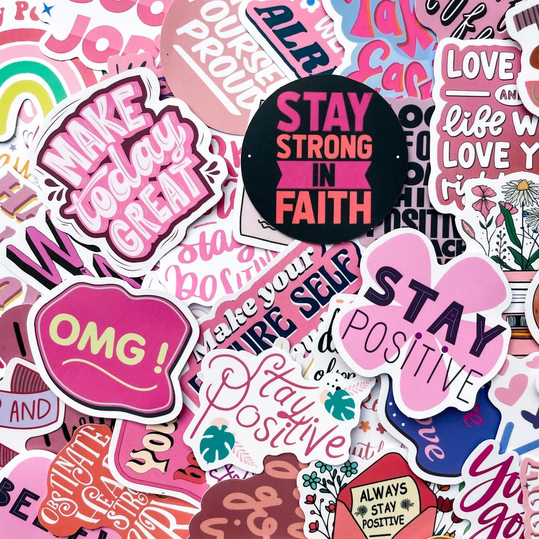 50 Random Motivational Quote Stickers, Positive Message Stickers ...