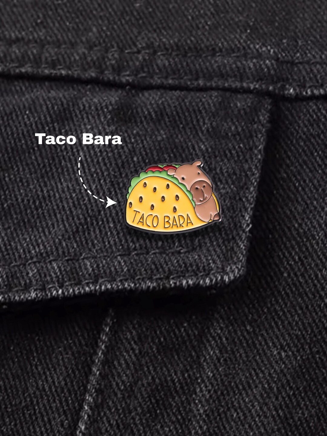 Taco Bara Enamel Pin – Funny Capybara Taco Pins for Bags, Cute Backpack ...