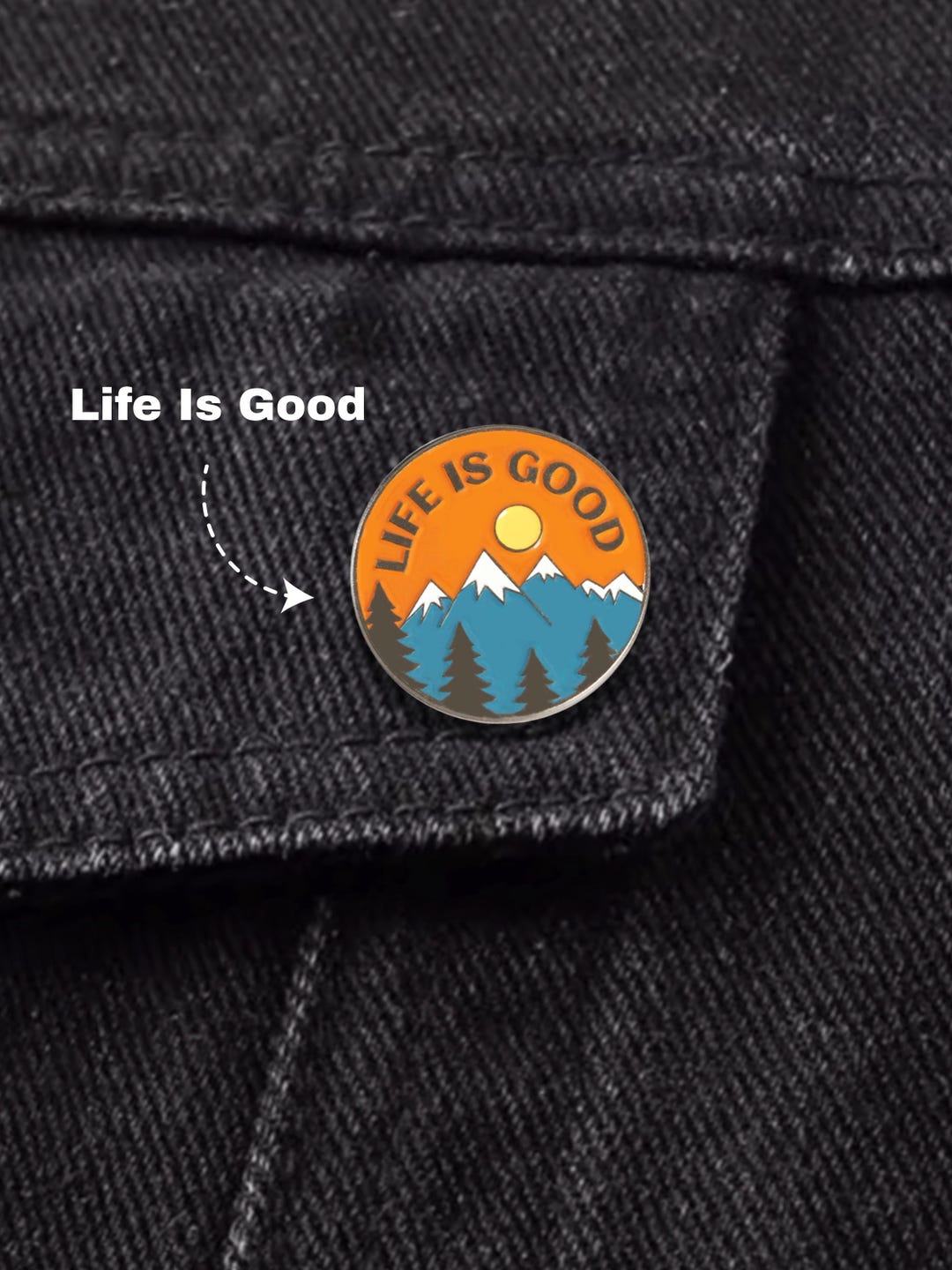 Life is Good Enamel Pin – Cute Positive Pins, Funny Mountain Pins ...