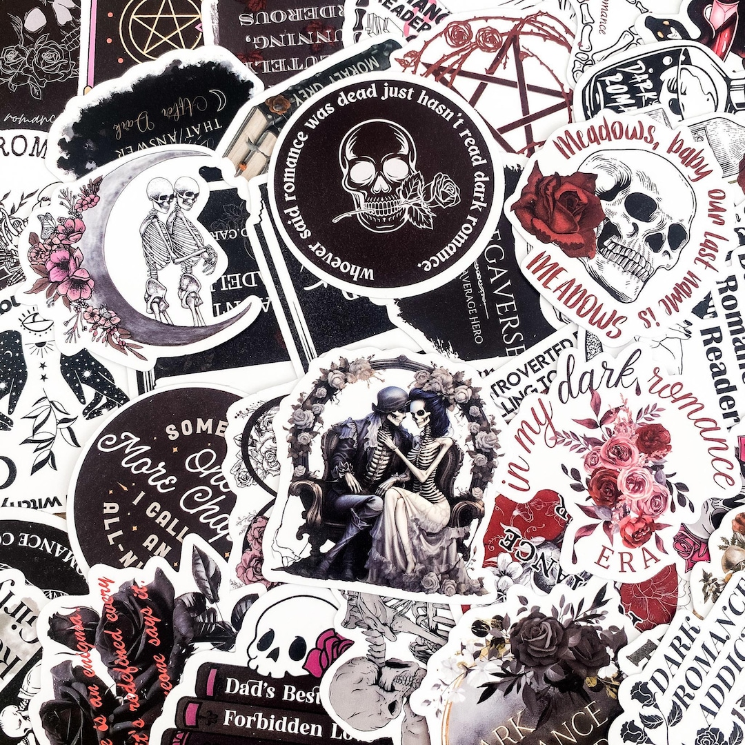 50 Random Dark Romance Stickers, Gothic Book Lover Stickers, Aesthetic ...