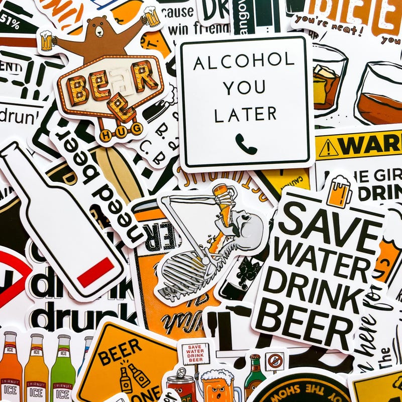 Funny Stickers Alcohol - Etsy