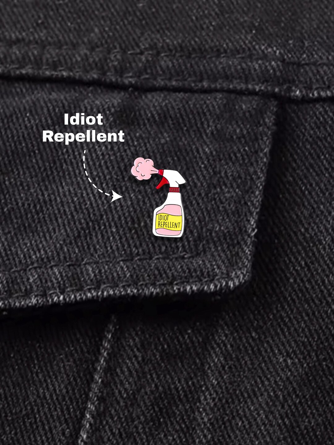 Idiot Repellent Enamel Pins - Funny Slogan Pins for Bags, Meme Backpack ...