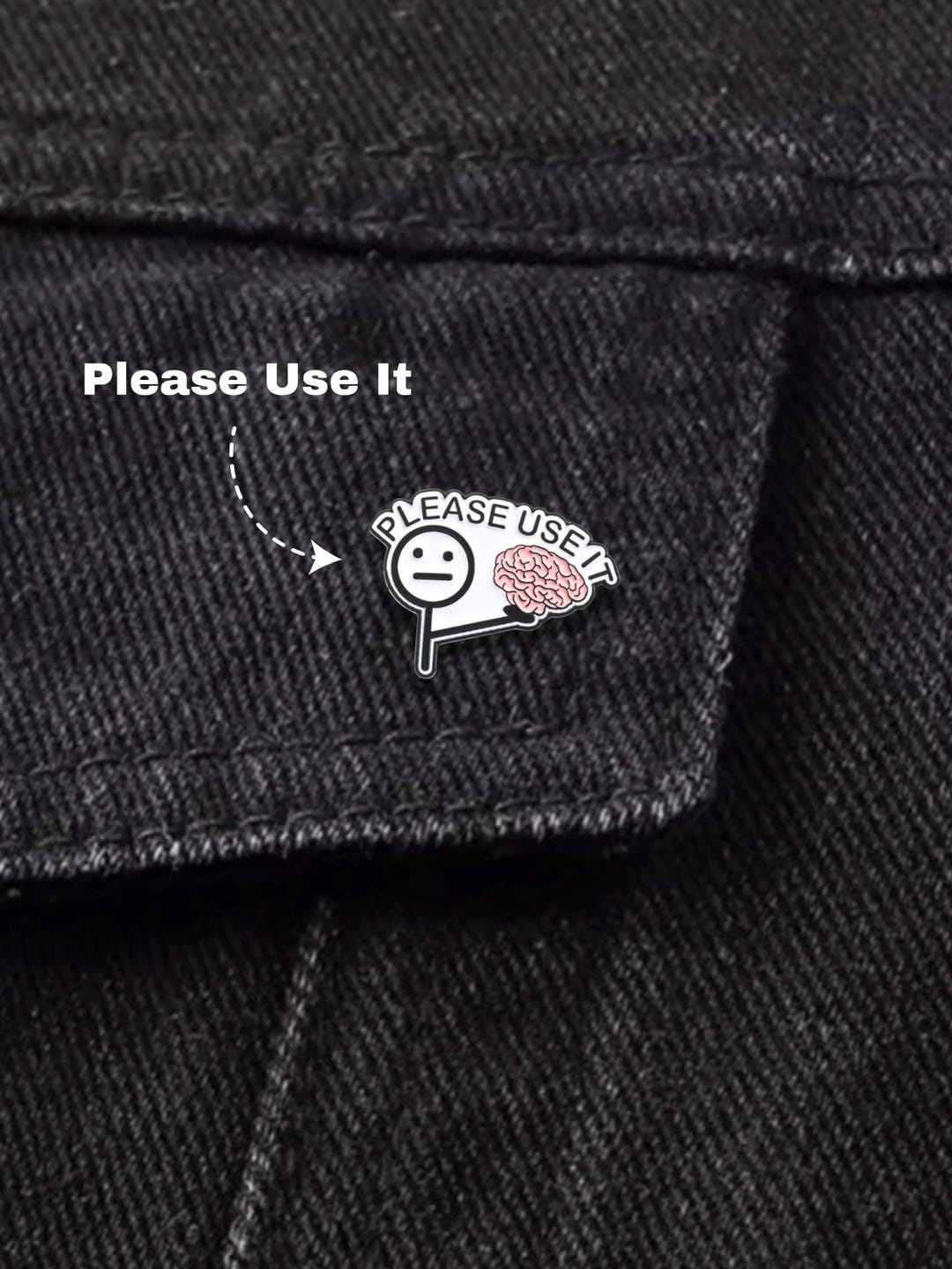 Please Use It Enamel Pins - Funny Brain Pins for Bags, Meme Backpack ...
