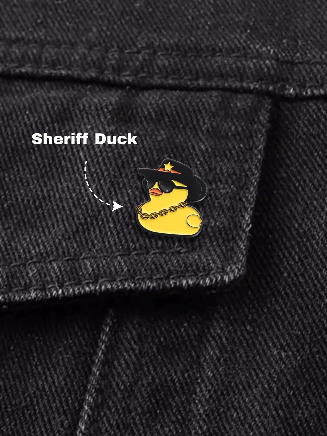 Sheriff Duck Enamel Pins - Funny Animal Pins for Bags, Meme Backpack ...
