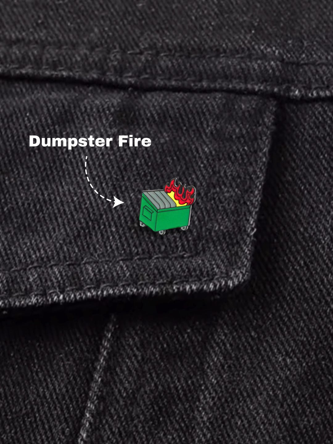 Dumpster Fire Enamel Pins - Funny Dustbin Pins for Bags, Meme Backpack ...
