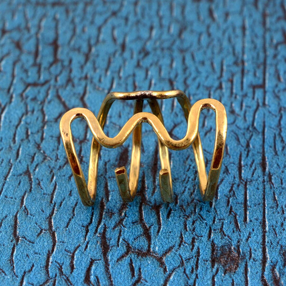 Handmade Wavy Gold Arthritis Ring: Pain Relief Statement Jewelry - Etsy