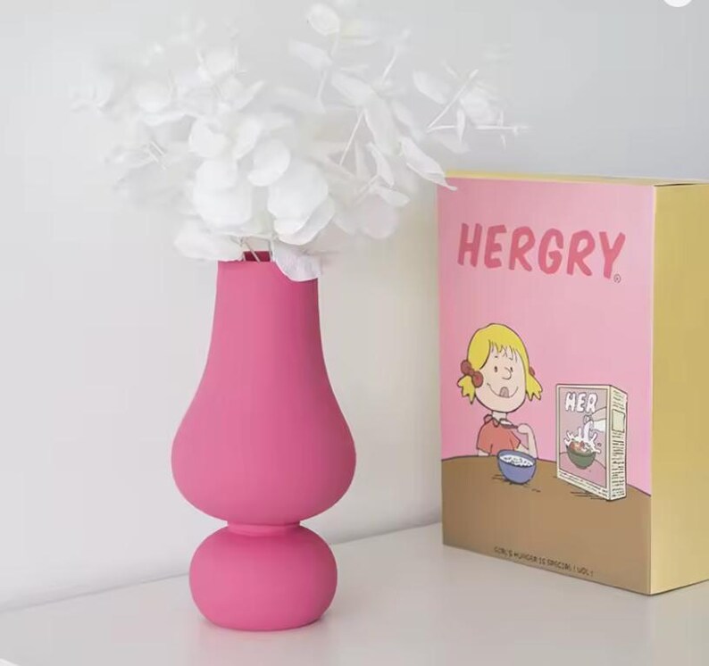 Pink Ceramic Gourd Vase, Minimalist Home Decor - Etsy