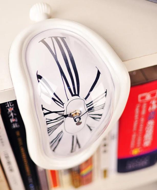 Melting Wall Clock: Surrealist Shelf Mantel Clock, Art Inspired Decor ...