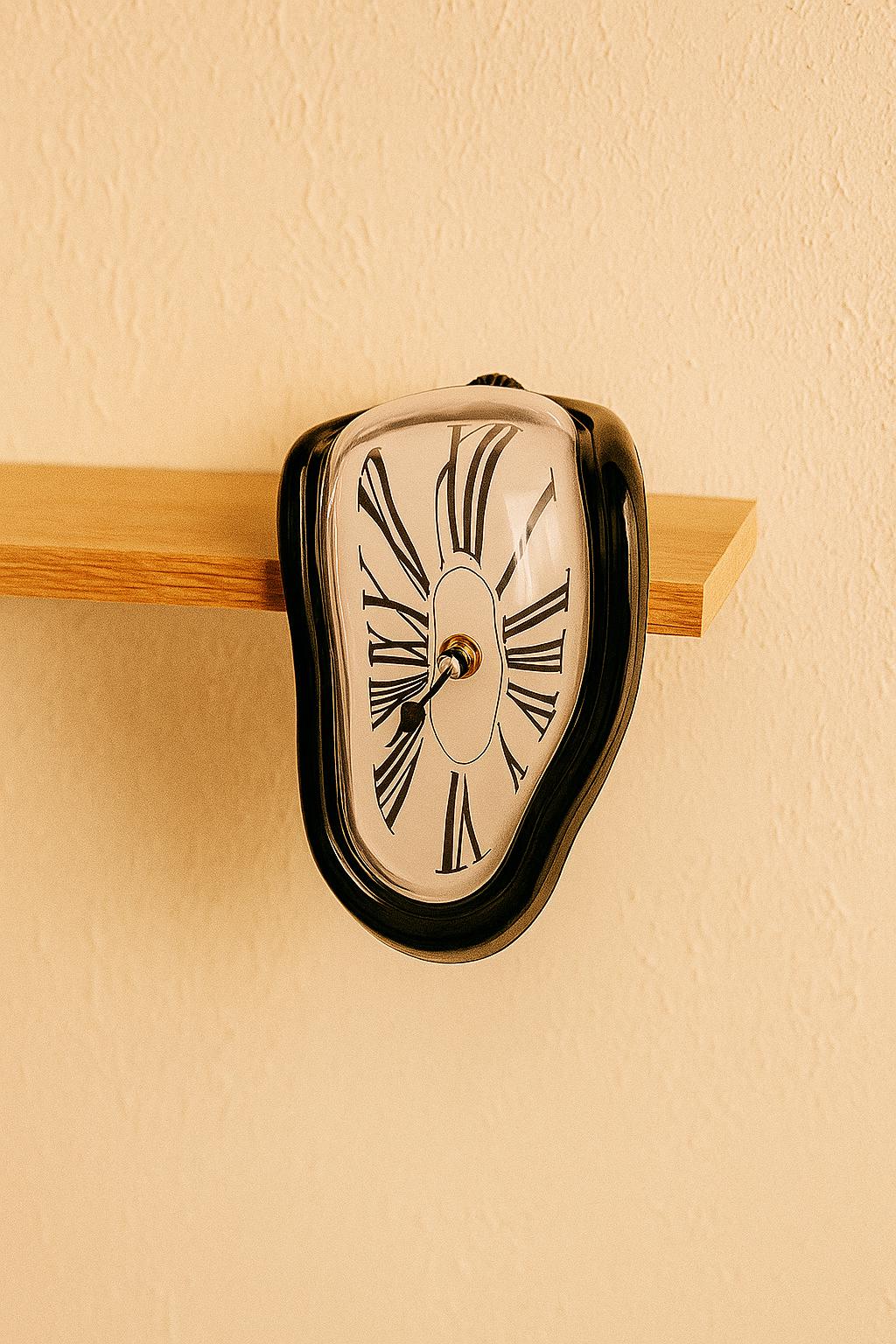 Melting Wall Clock: Surrealist Shelf Mantel Clock, Art Inspired Decor ...
