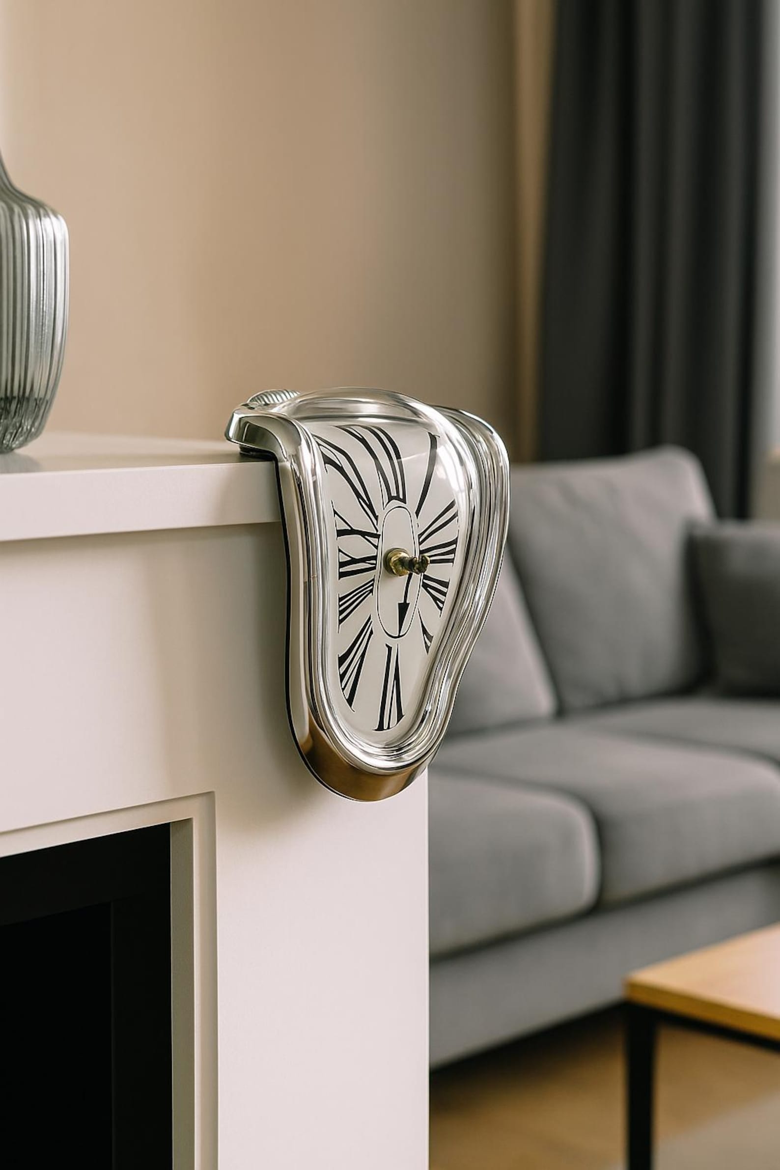 Melting Wall Clock: Surrealist Shelf Mantel Clock, Art Inspired Decor ...