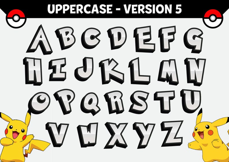 Pokemon Font SVG PNG Clipart Version 5 for Birthday Shirts Canva ...