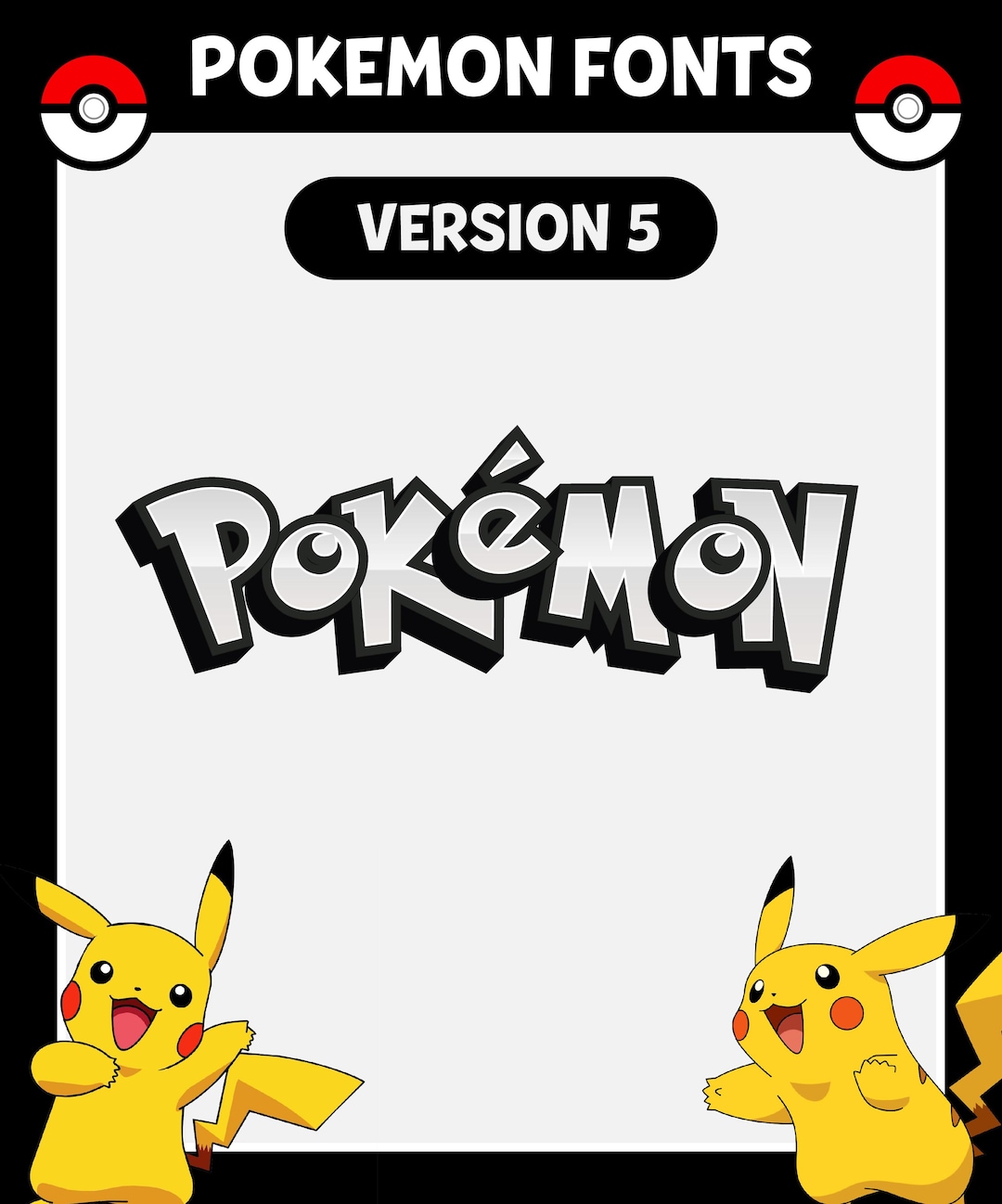 Pokemon Font SVG PNG Clipart Version 5 for Birthday Shirts Canva ...