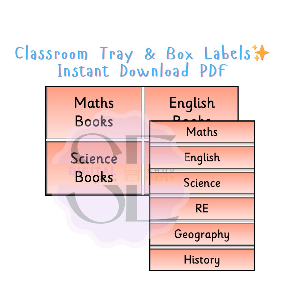Printable Classroom Labels: Teacher Organization Signs (PDF Download ...