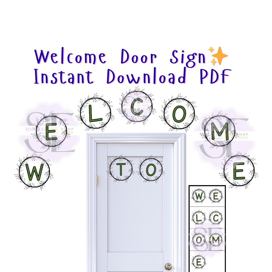 Printable Welcome Door Sign: Classroom, Office, or Home Decor (PDF) - Etsy