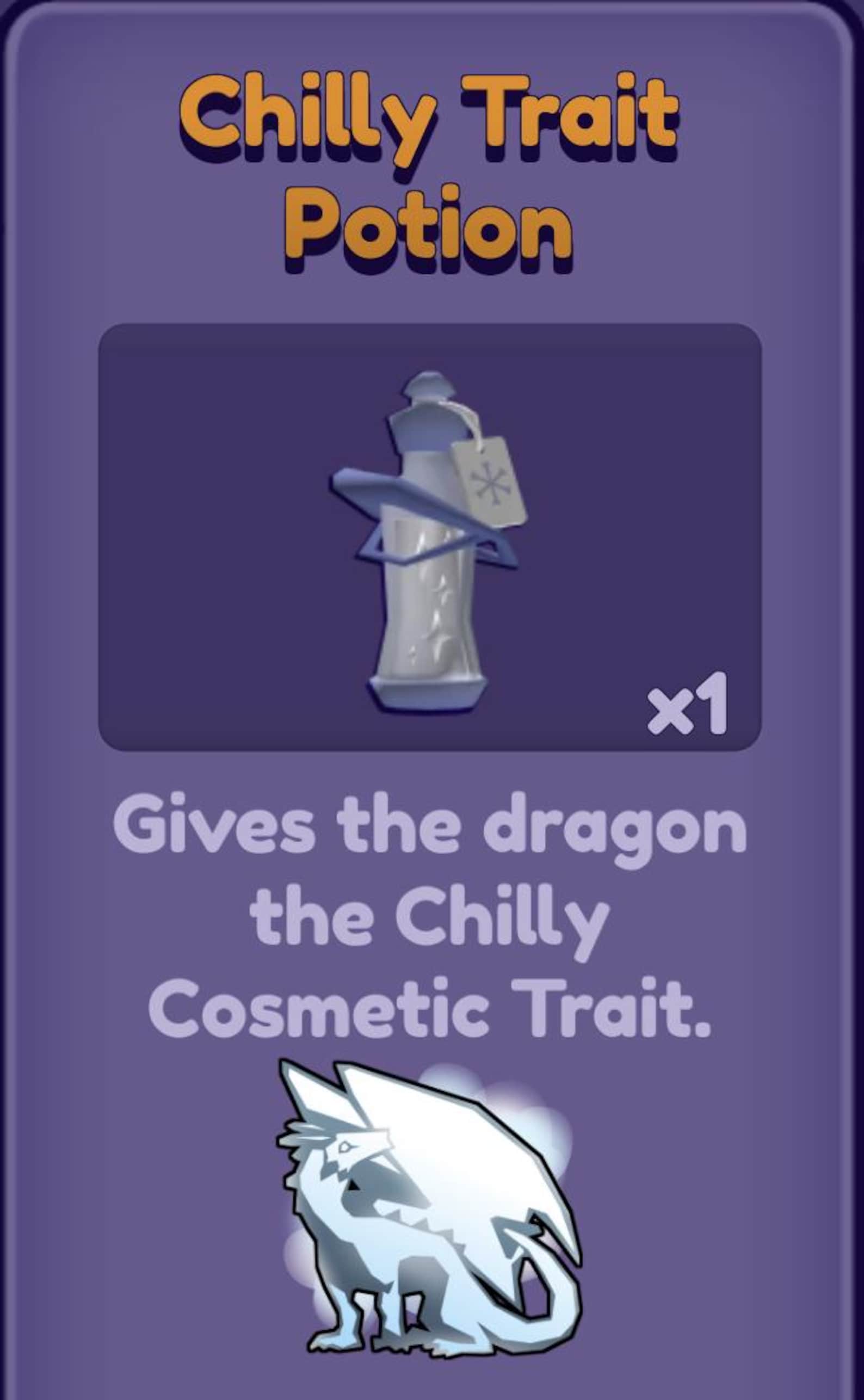 Chilly Trait Potion • Dragon Adventures • Roblox - Etsy
