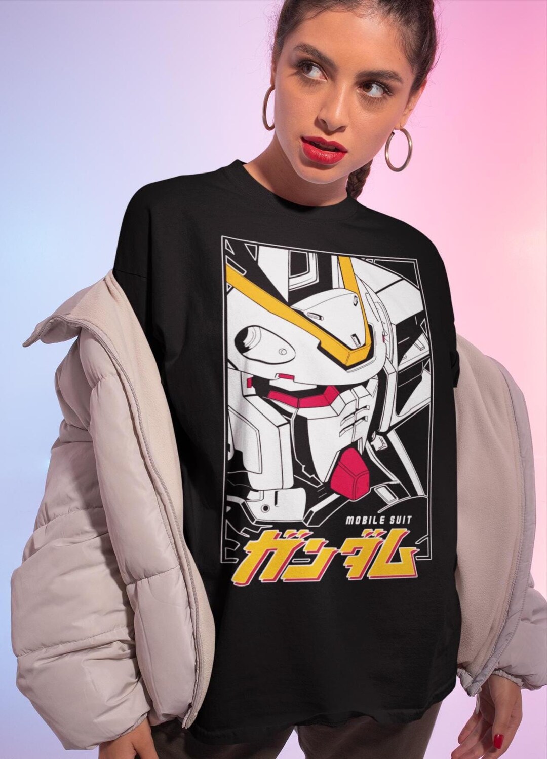 90s Retro Gundam Shirt, Vintage Anime Tee - Etsy