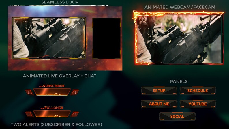 Fire Phoenix Twitch Stream Overlay – Animated Facecam & Scene Pack for ...