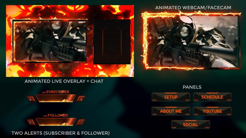 Fire Twitch Overlay: Animated Stream Graphics & Alerts - Etsy