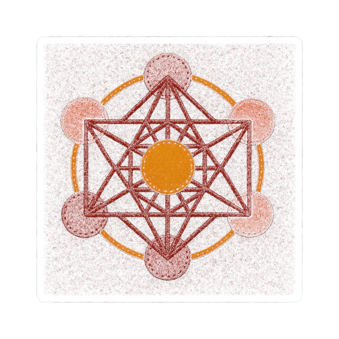 Metatron's Cube Sticker, Spiritual Stickers, Sticker, Set of Colorful ...