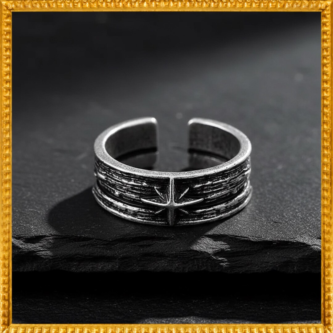 Van Gogh Starry Night Inspired Adjustable Silver Tone Art Ring - Etsy